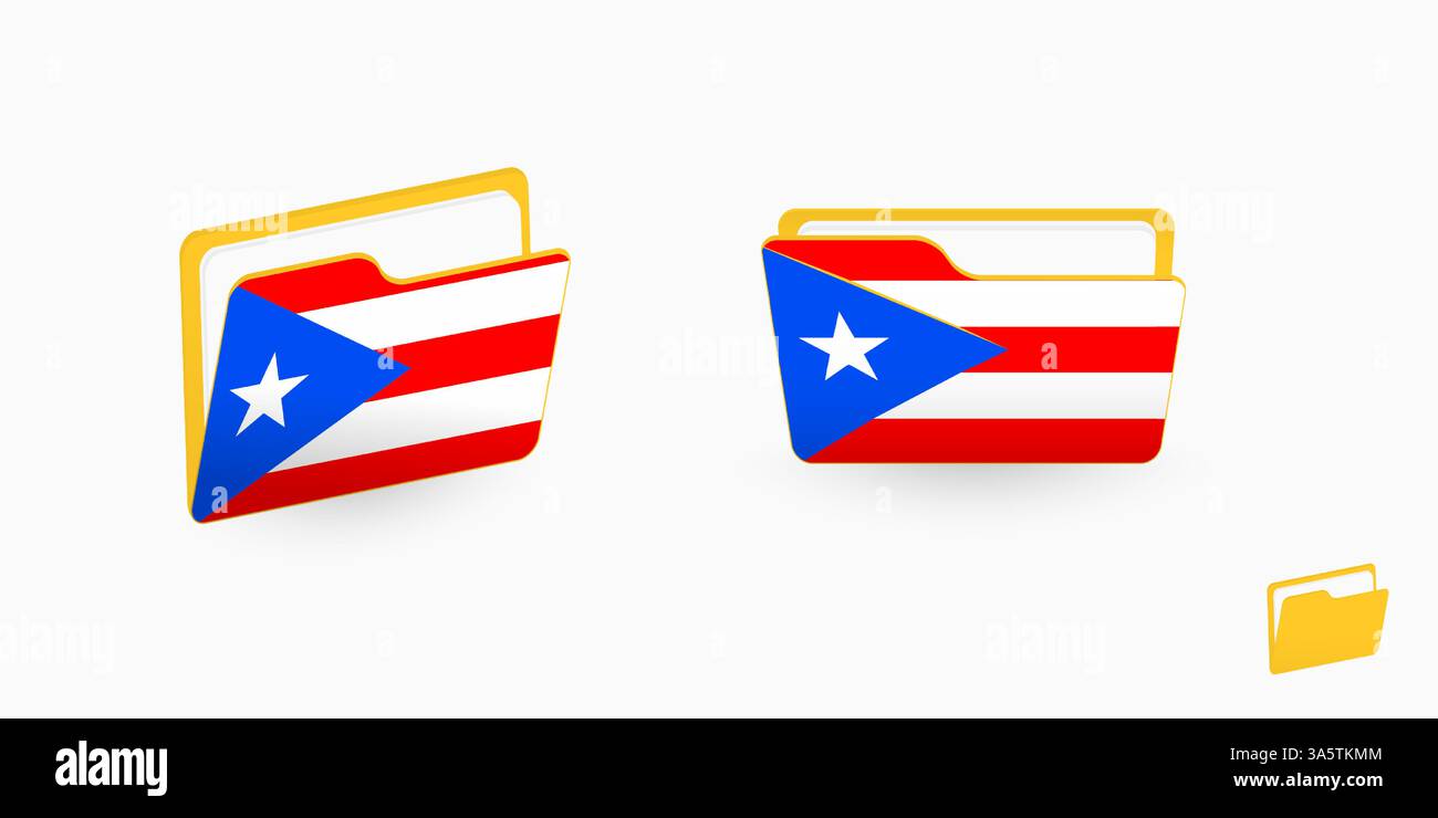 Puerto Rico flag on two type of folder icon. Vector illustration Stock Vector Image & Art - Alamy
