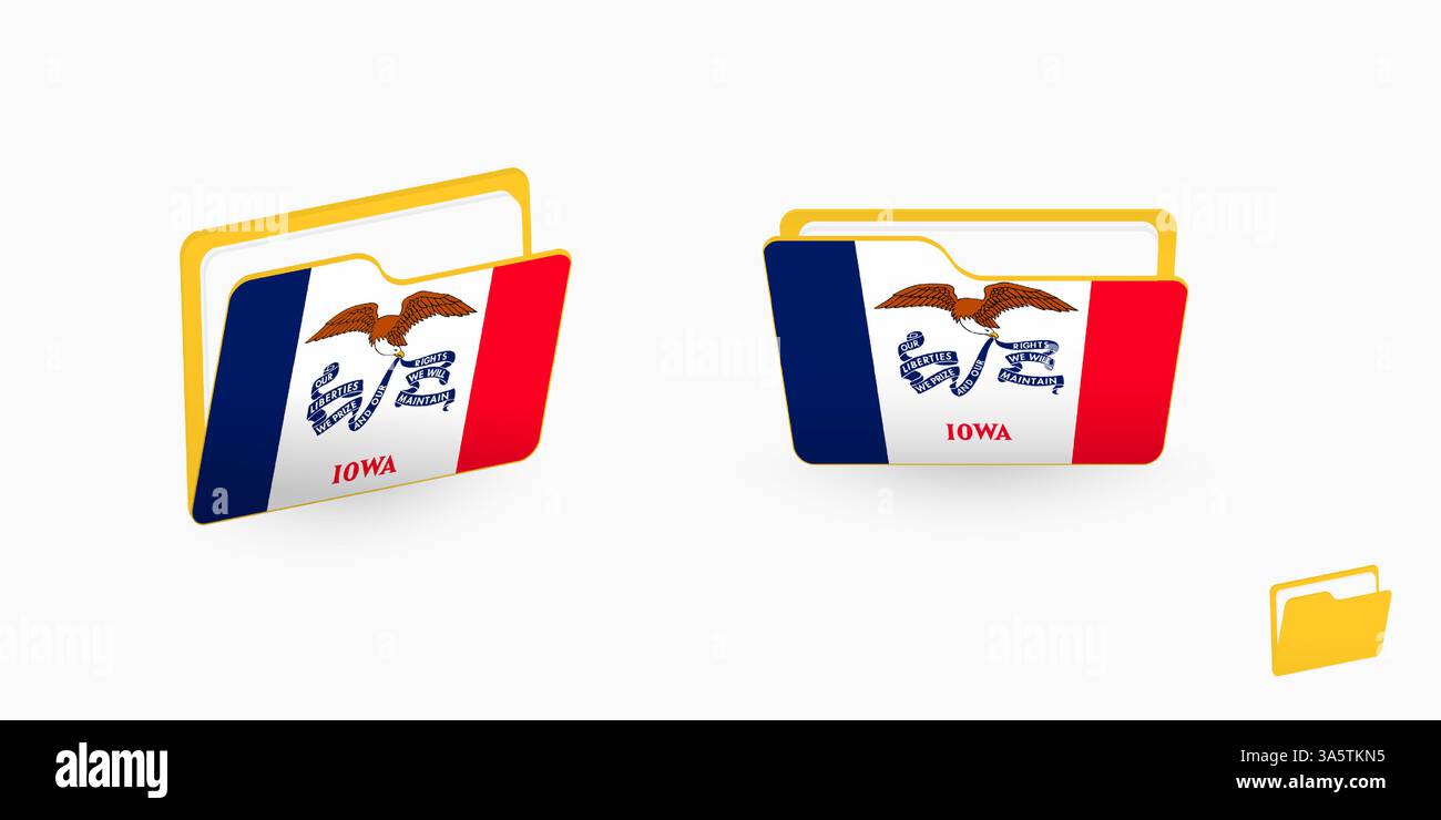 Iowa flag on two type of folder icon. Vector illustration Stock Vector ...