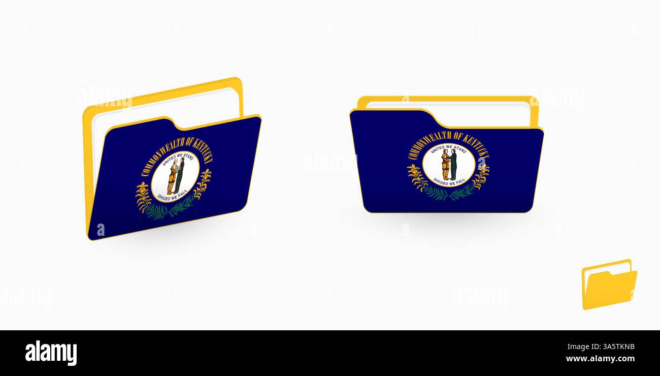 Kentucky flag on two type of folder icon. Vector illustration Stock ...
