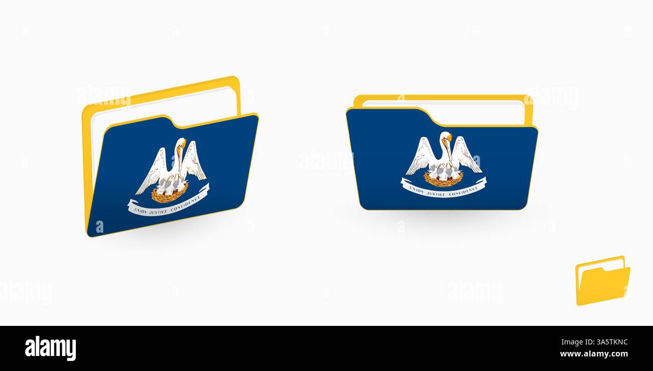 Louisiana flag on two type of folder icon. Vector illustration Stock ...