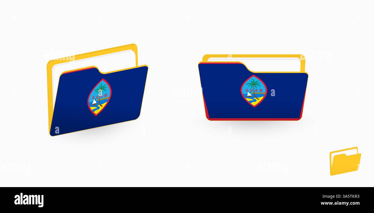 Guam flag on two type of folder icon. Vector illustration Stock Vector ...