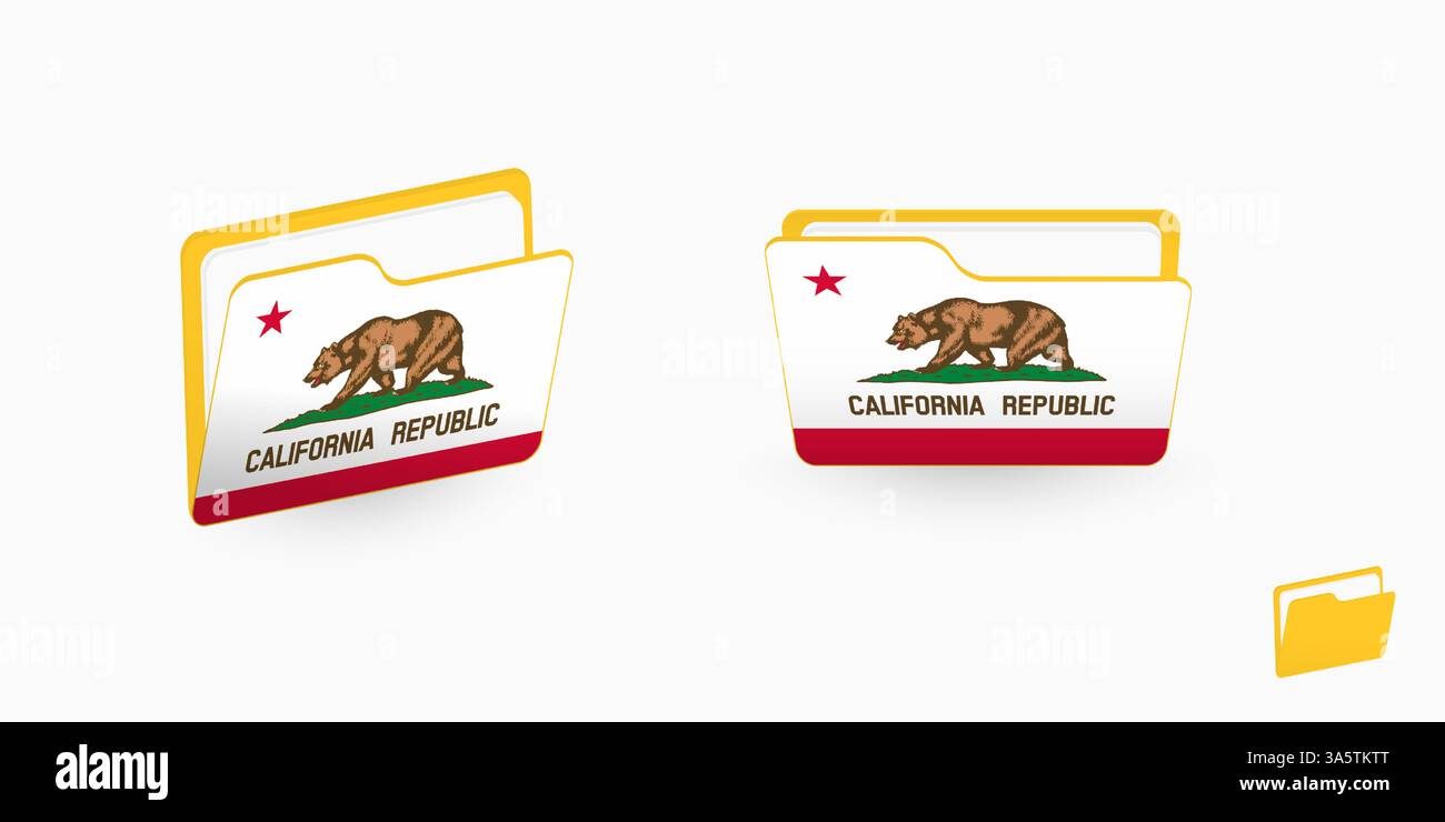 California flag on two type of folder icon. Vector illustration Stock ...