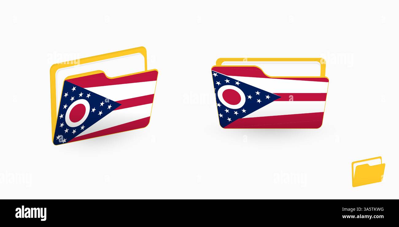Ohio flag on two type of folder icon. Vector illustration Stock Vector ...