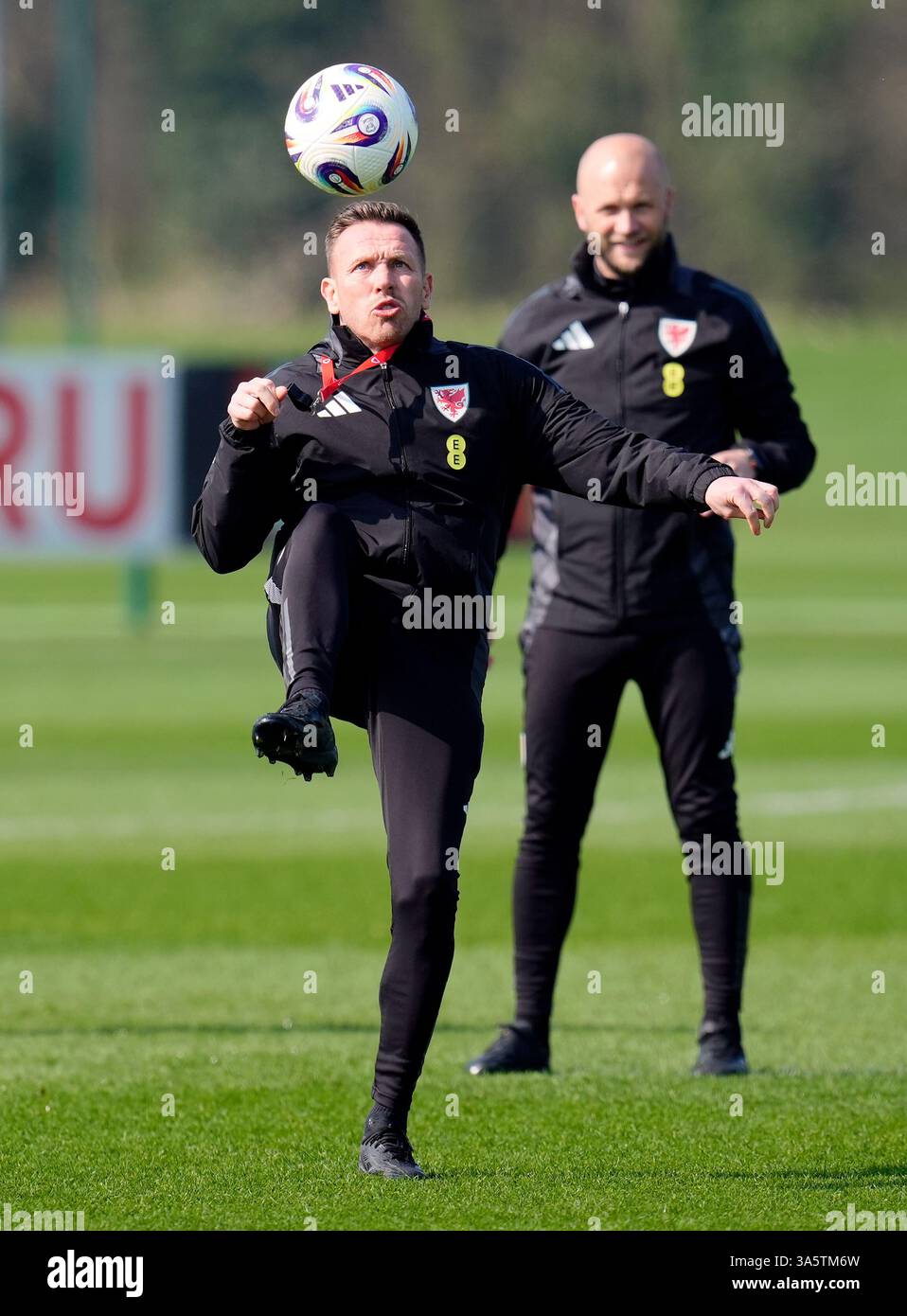 Wales manager Craig Bellamy during a training session at the Vale ...
