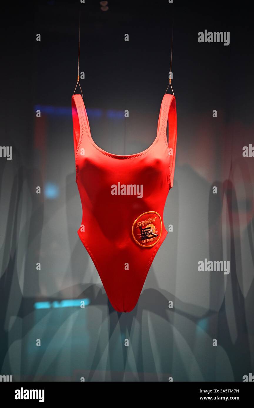 Pamela Anderson's sensational red bathing suit from Baywatch , the ...