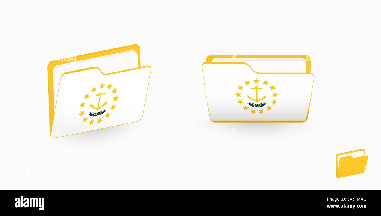 Rhode Island flag on two type of folder icon. Vector illustration Stock ...