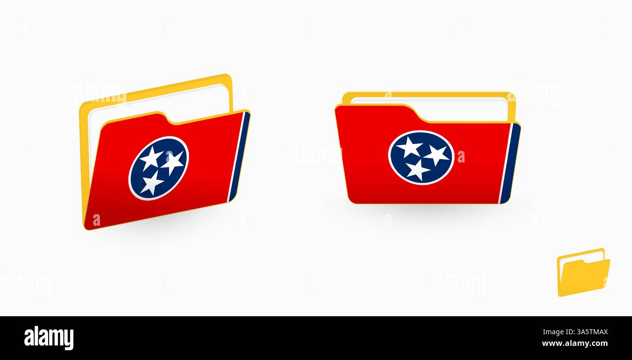 Tennessee flag on two type of folder icon. Vector illustration Stock ...