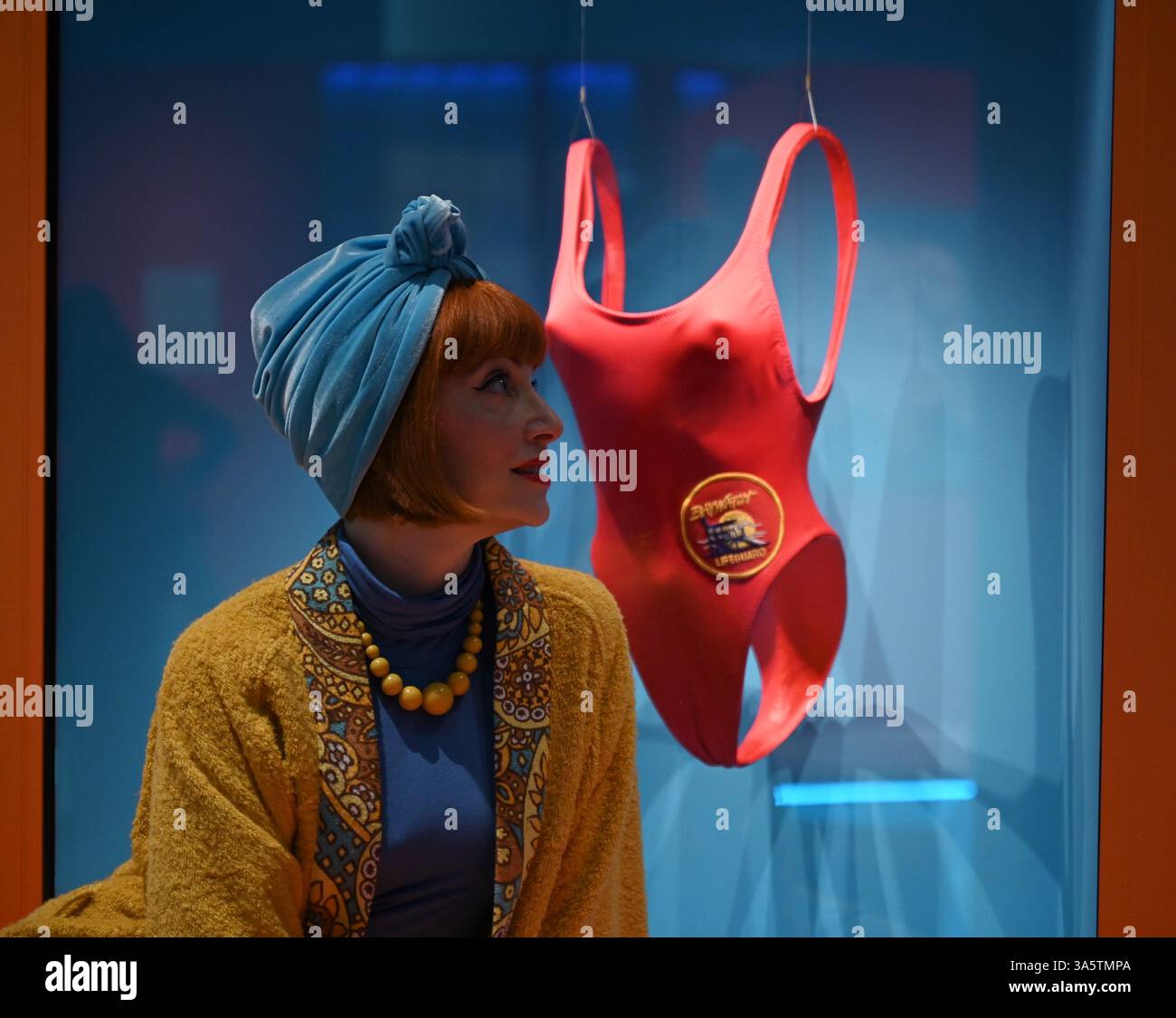 Pamela Anderson's sensational red bathing suit from Baywatch , the ...