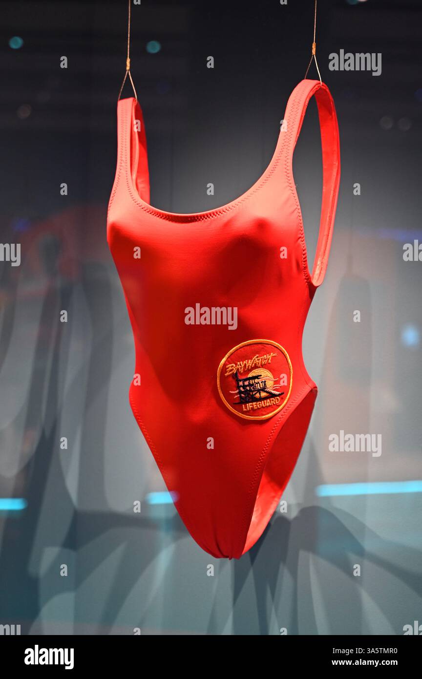 Pamela Anderson's sensational red bathing suit from Baywatch , the ...