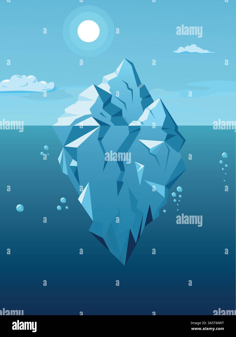 Blue Iceberg illustration, sea ice berg, underwater ice, abstract ice ...