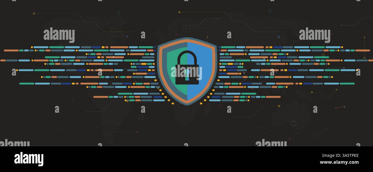 Cyber security concept shield Stock Vector Images - Alamy