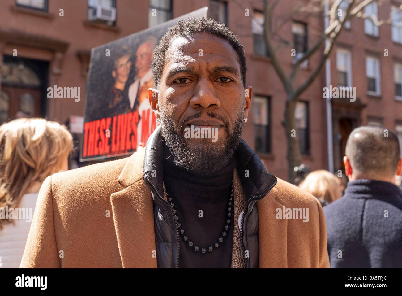 Public Advocate Jumaane Williams attends rally during unveiling of makeshift memorial wall ...