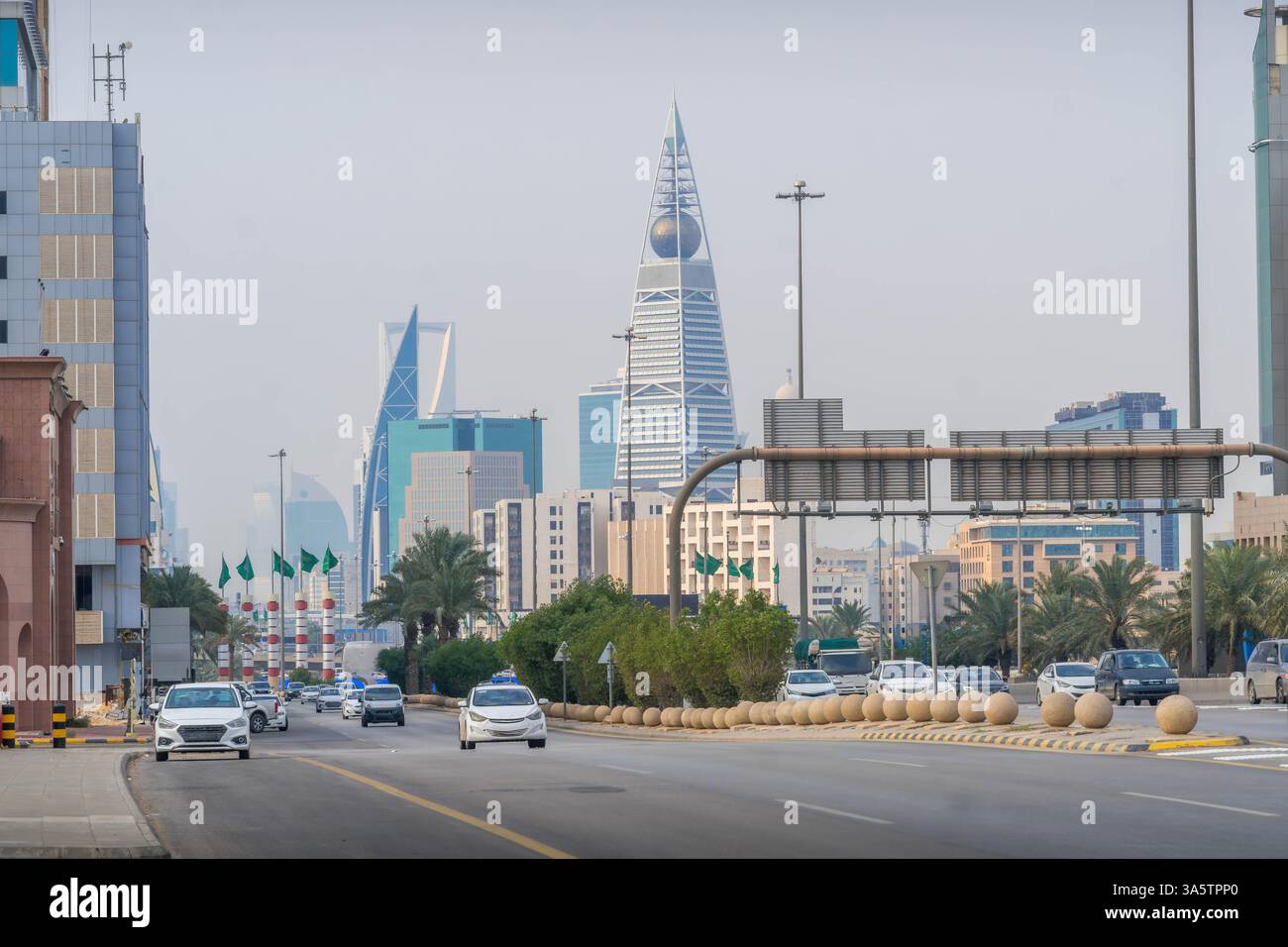 The view of Riyadh downtown, Al-Olaya business district, with Al ...