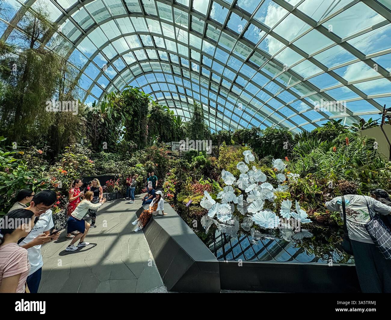 Cloud Forest at Gardens by the Bay in Singapore. A unique indoor garden ...