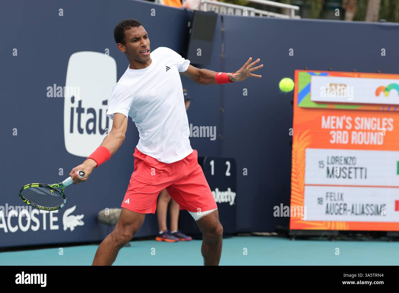 Miami Gardens, Florida, USA. 23rd Mar, 2025. Felix Auger Aliassime during Day 6 of the Miami ...