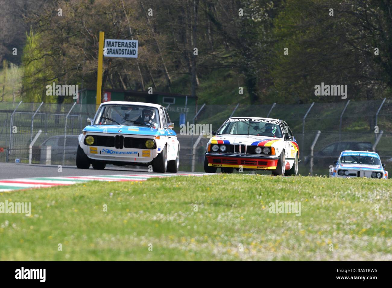 Scarperia, Italy - April 5th 2024: BMW 2002 TI 1971 drive in action ...