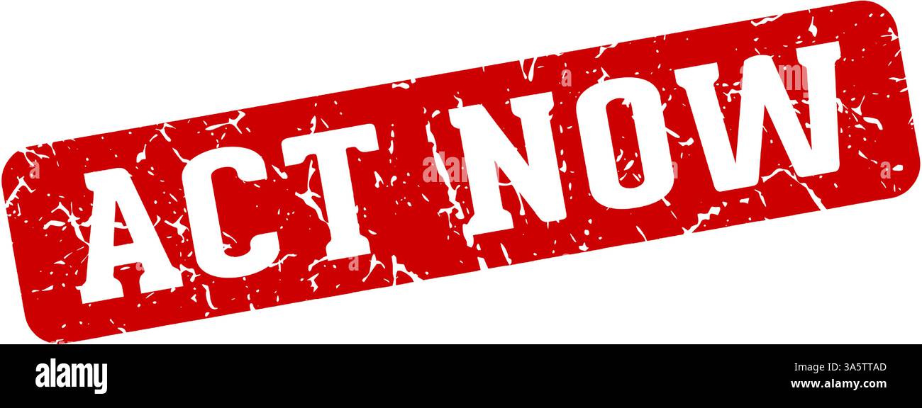 act now stamp. act now rectangular sign isolated on transparent ...