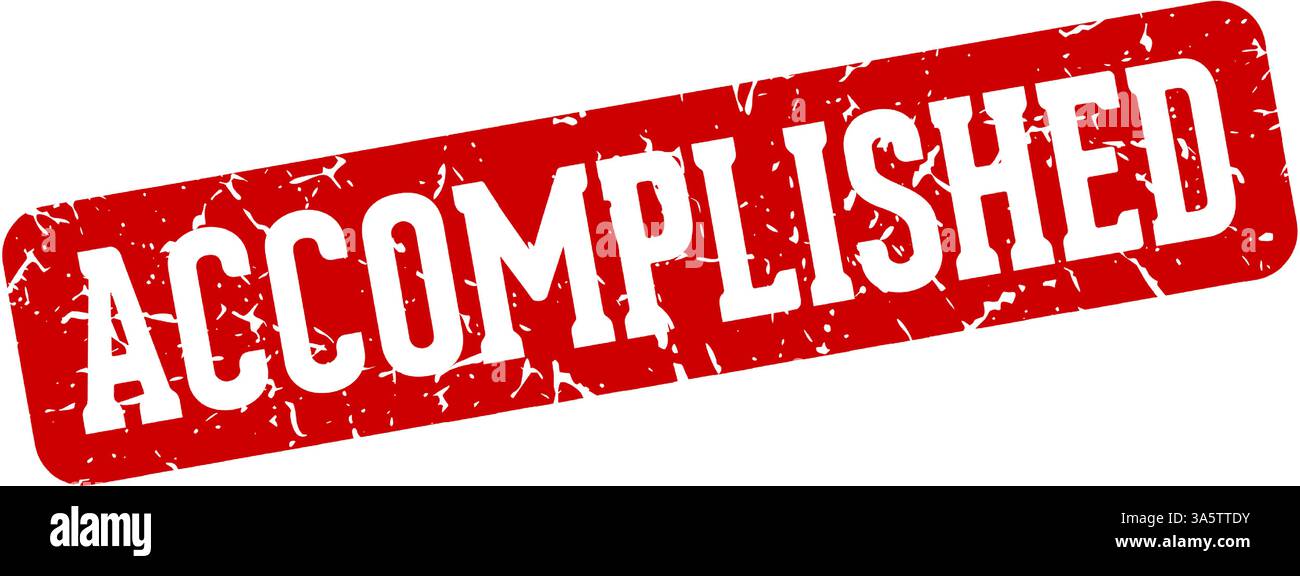 accomplished stamp. accomplished rectangular sign isolated on ...