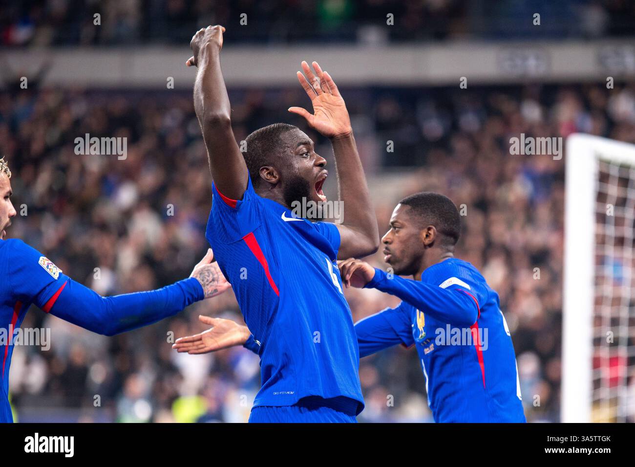 Saint Denis, France. 23rd Mar, 2025. Dayot Upamecano of France during ...