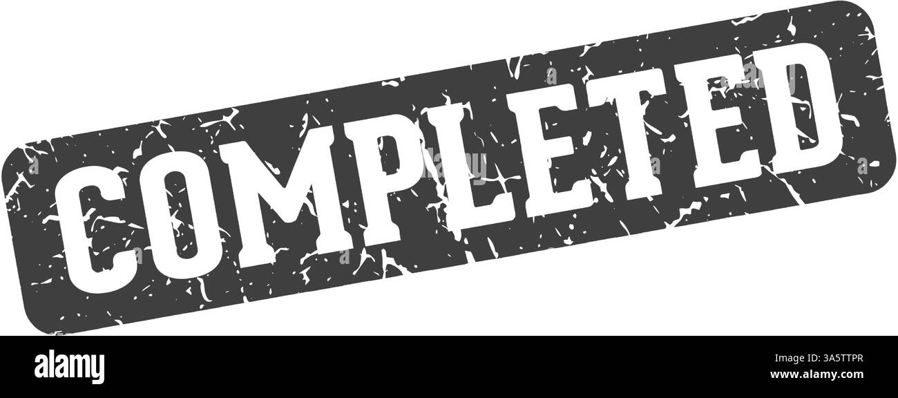 completed stamp. completed rectangular sign isolated on transparent ...