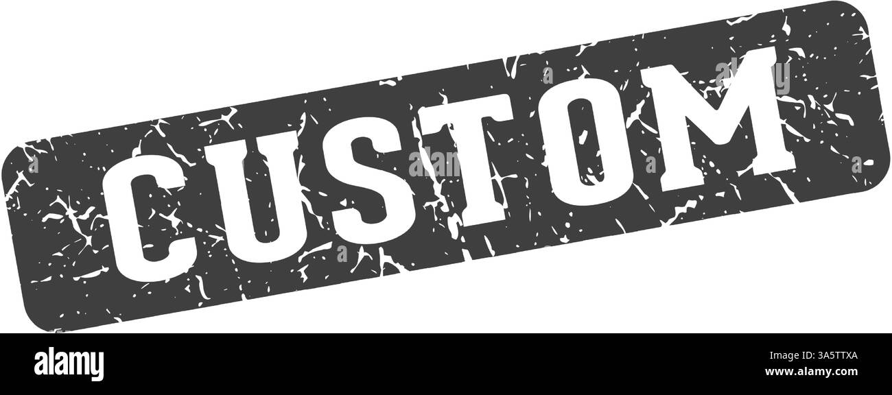 custom stamp. custom rectangular sign isolated on transparent ...