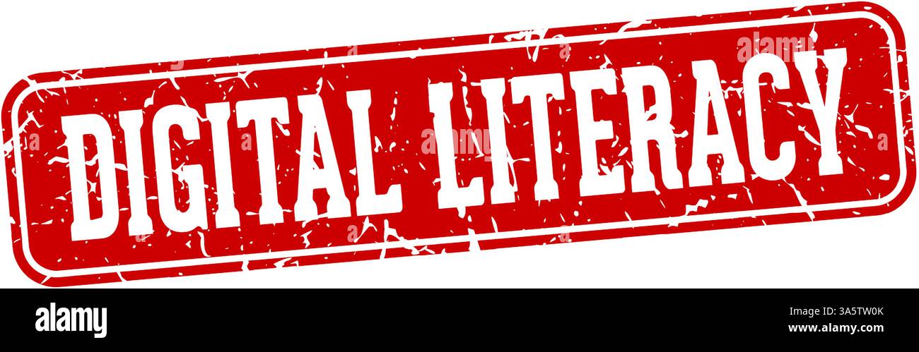 digital literacy stamp. digital literacy rectangular sign isolated on ...