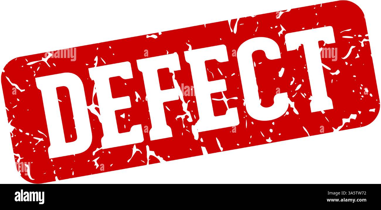 defect stamp. defect rectangular sign isolated on transparent ...