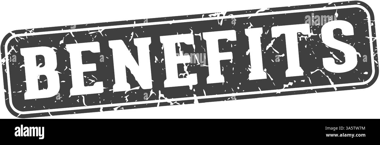 benefits stamp. benefits rectangular sign isolated on transparent background Stock Vector Image ...