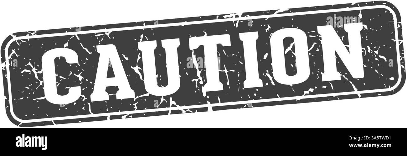 caution stamp. caution rectangular sign isolated on transparent ...