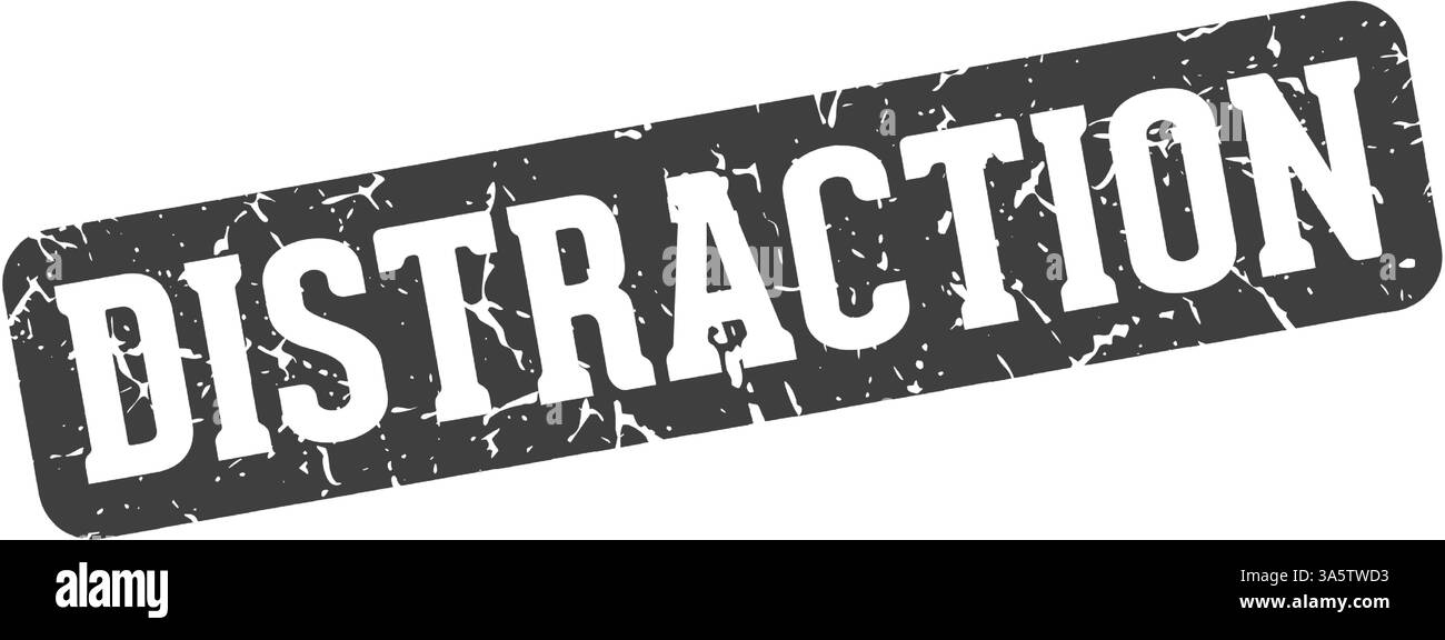 distraction stamp. distraction rectangular sign isolated on transparent ...