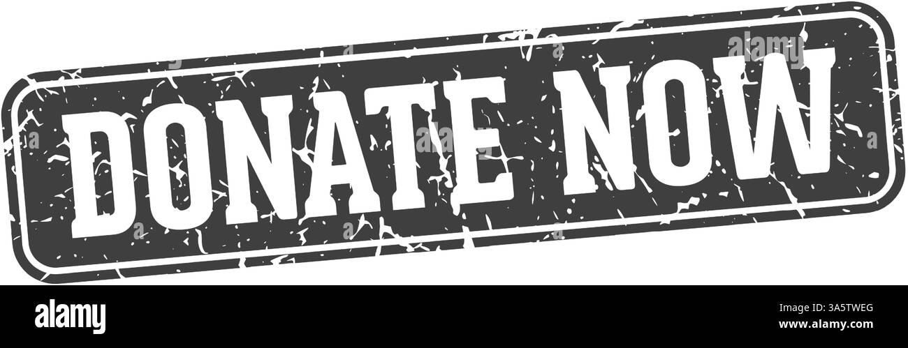 donate now stamp. donate now rectangular sign isolated on transparent ...