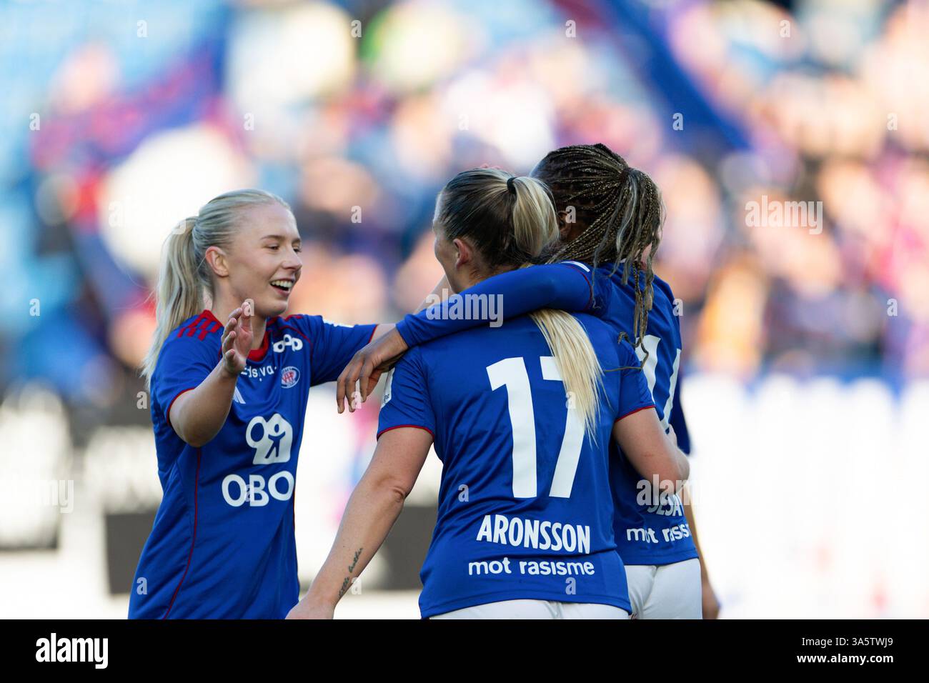 Oslo, Norway, March 23th 2025: Players of Valerenga celebrates after ...