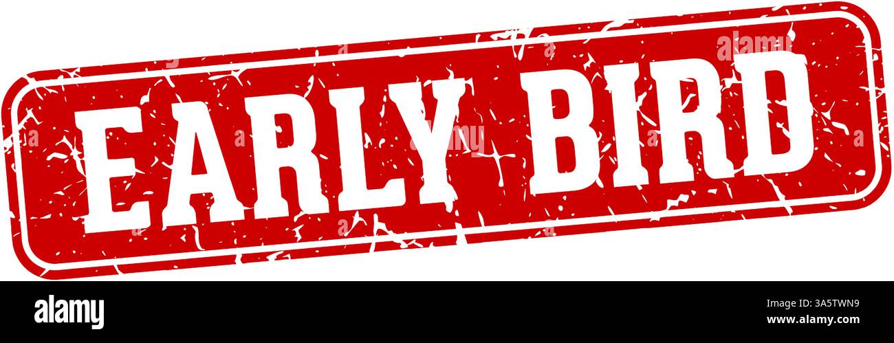 early bird stamp. early bird rectangular sign isolated on transparent ...