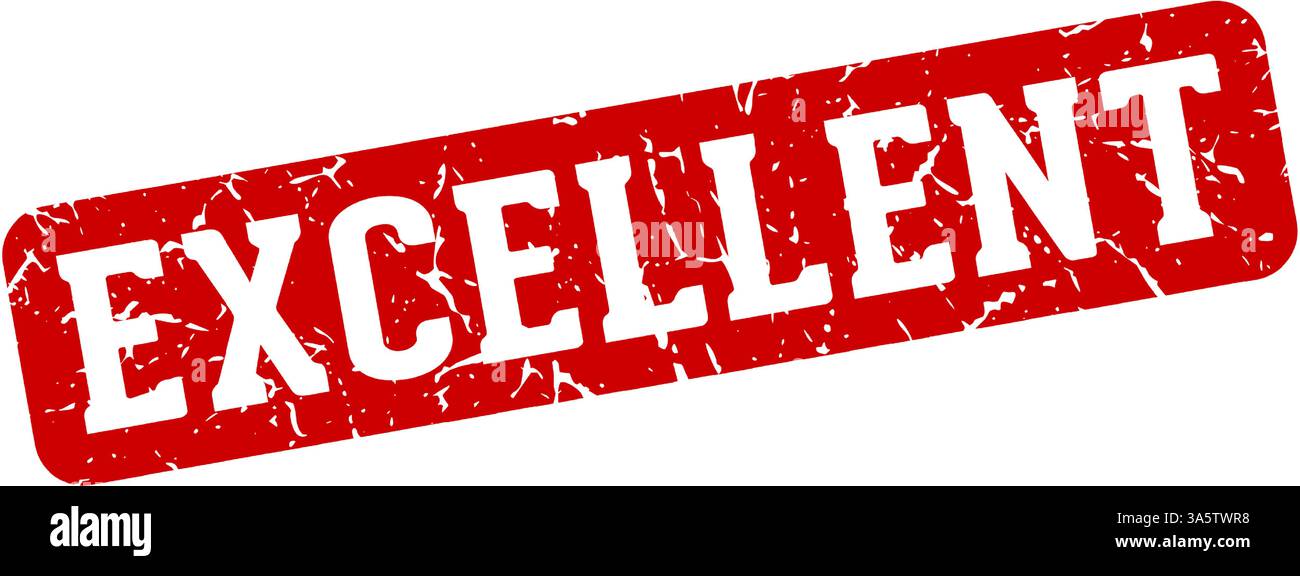 excellent stamp. excellent rectangular sign isolated on transparent ...