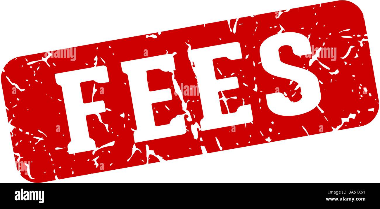 fees stamp. fees rectangular sign isolated on transparent background ...