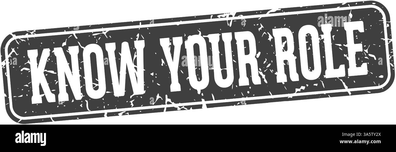 know your role stamp. know your role rectangular sign isolated on ...
