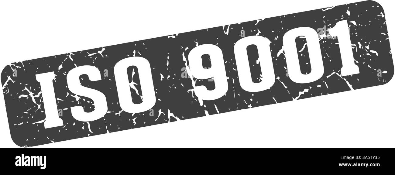 iso 9001 stamp. iso 9001 rectangular sign isolated on transparent ...