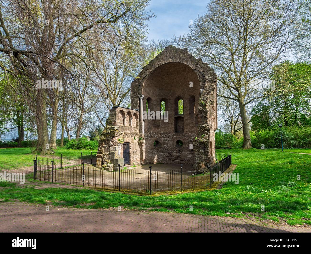 The Barbarossa ruin, a section of the Valkhof Castle in Valkhof park in ...