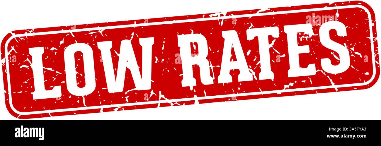 low rates stamp. low rates rectangular sign isolated on transparent ...
