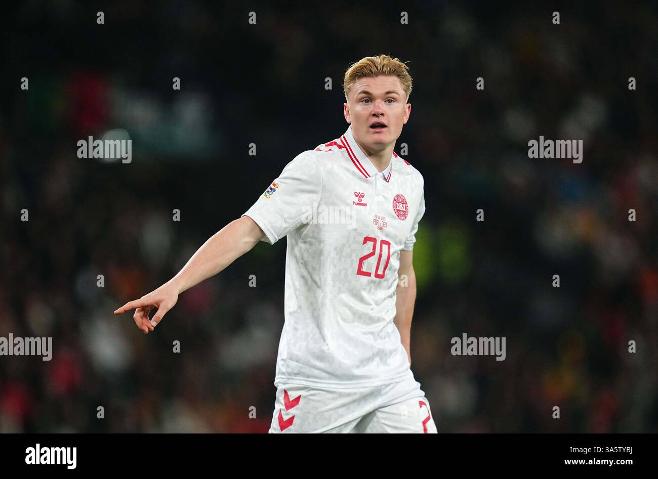 March 23 2025: Conrad Harder of Denmark looks on during a UEFA Nations ...