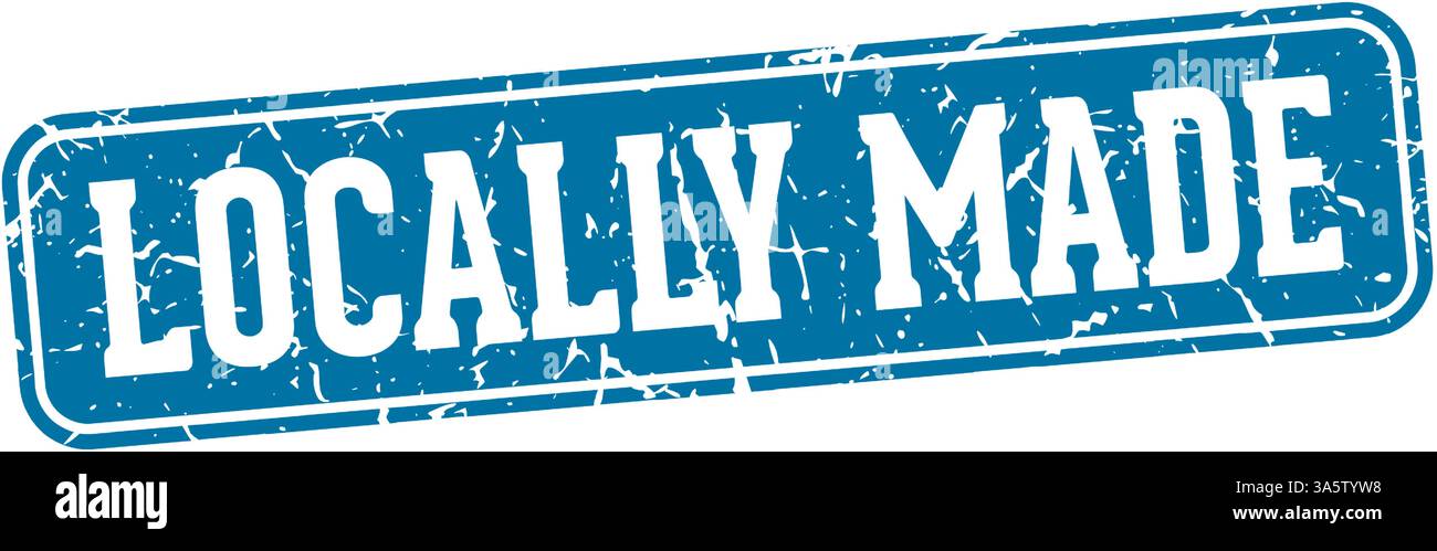 locally made stamp. locally made rectangular sign isolated on ...