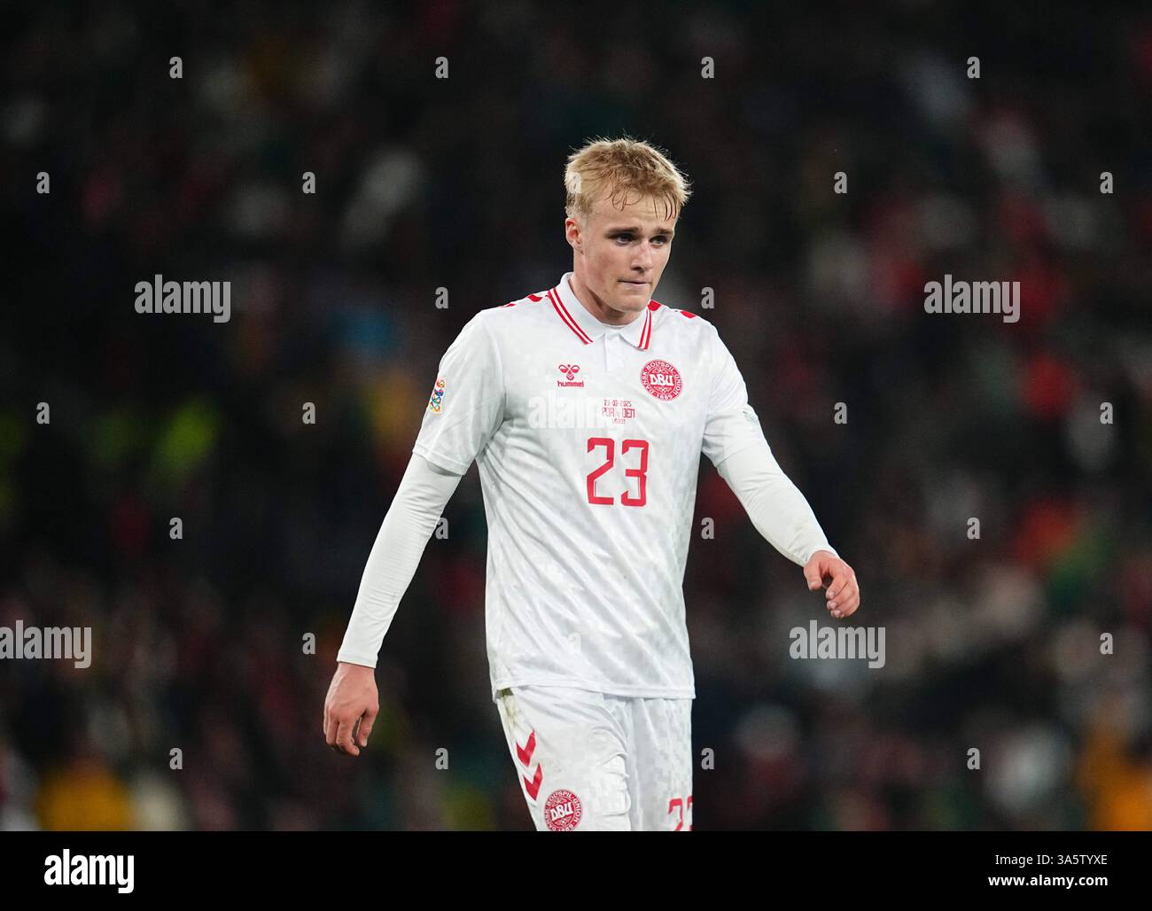 March 23 2025: Victor Froholdt of Denmark looks on during a UEFA ...
