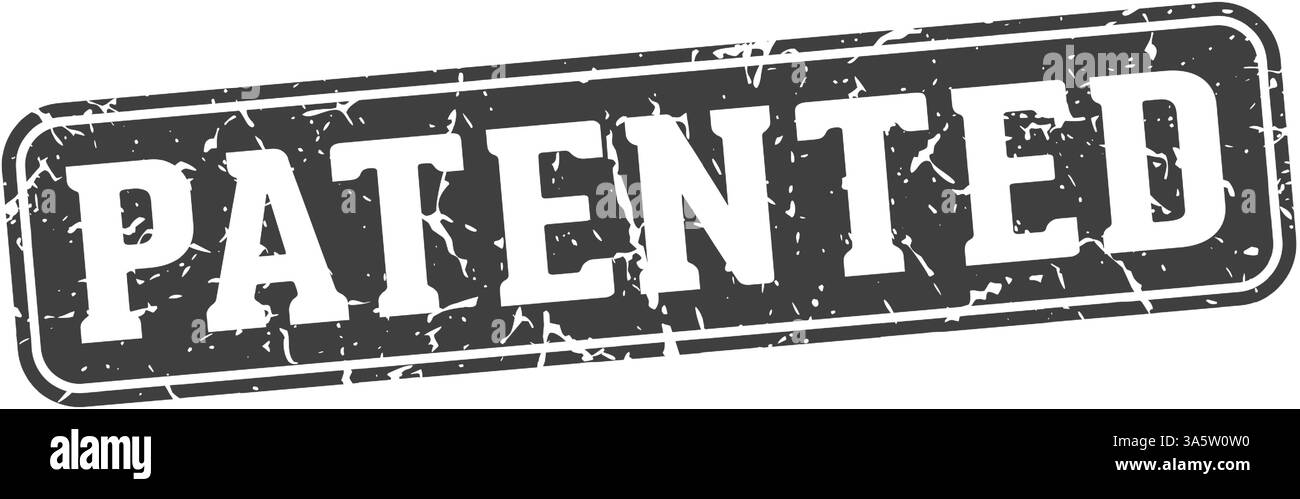 patented stamp. patented rectangular sign isolated on transparent ...