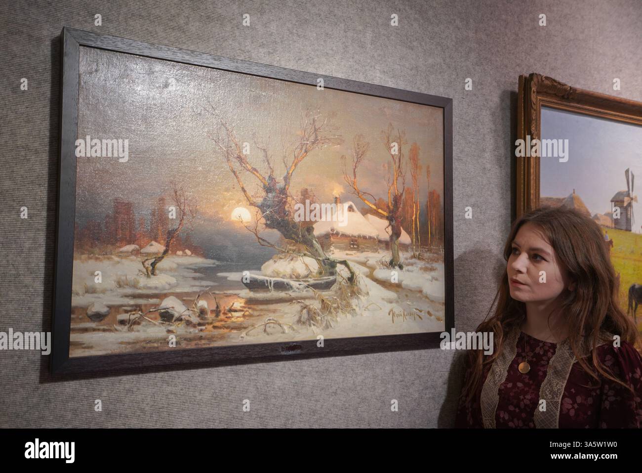 London, UK 24 March 2025. Image: Yuli Yulievich Klever (1850-1924) and studio Winter landscape ...