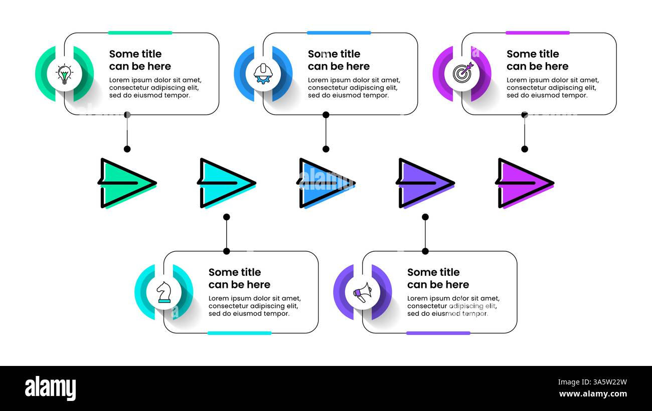 Infographic template with icons and 5 options or steps. Paper planes ...