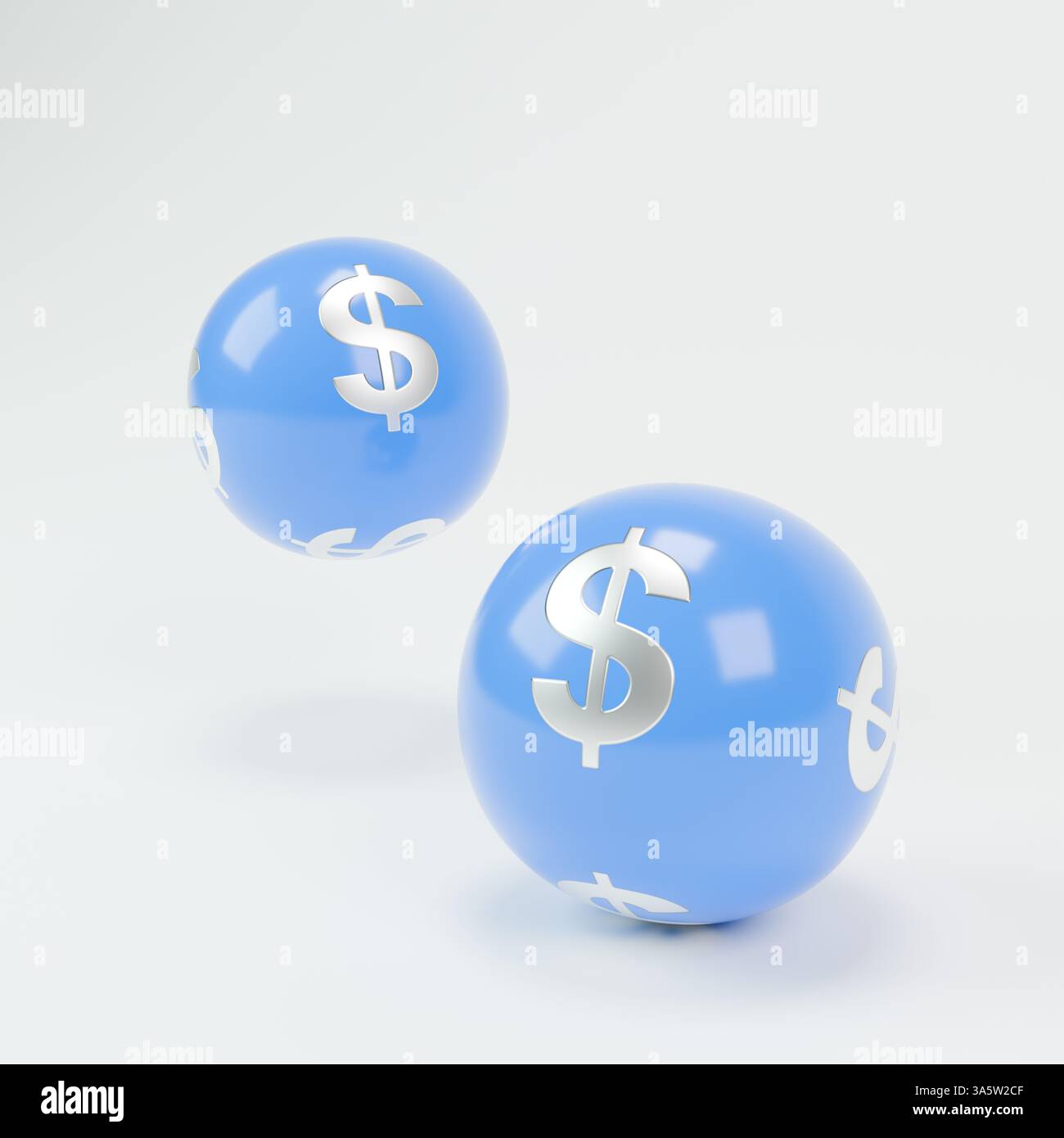 Dollar balls 3d icon isolated from white background Stock Photo - Alamy