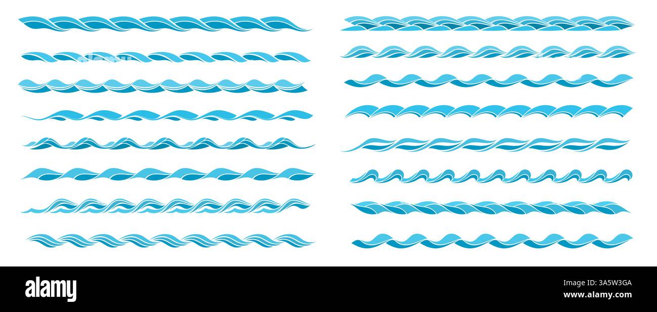 Seamless wave pattern in a flat graphic style. Abstract flowing lines ...