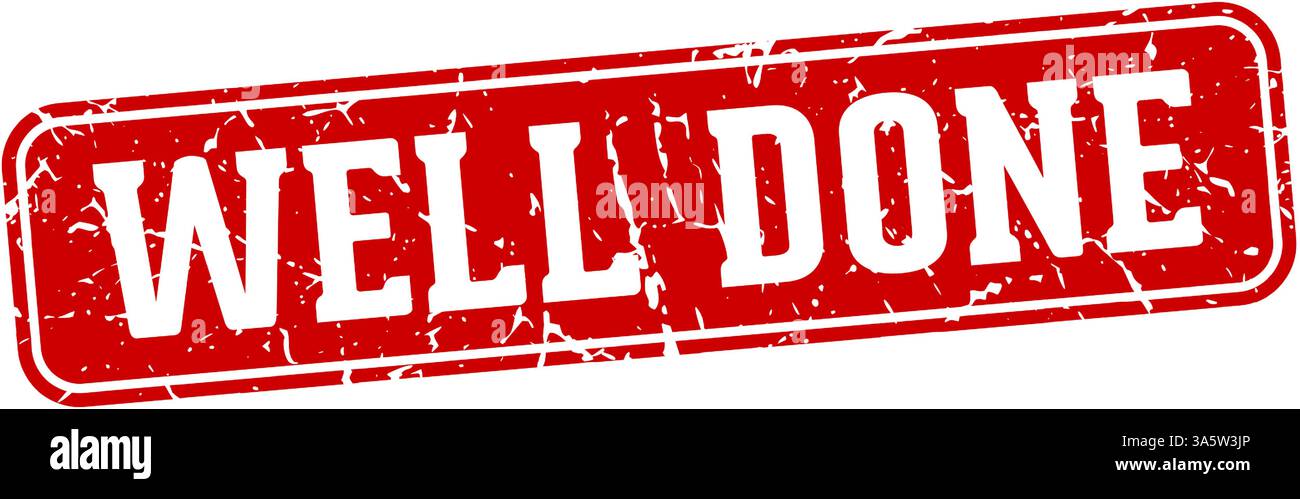 well done stamp. well done rectangular sign isolated on transparent ...