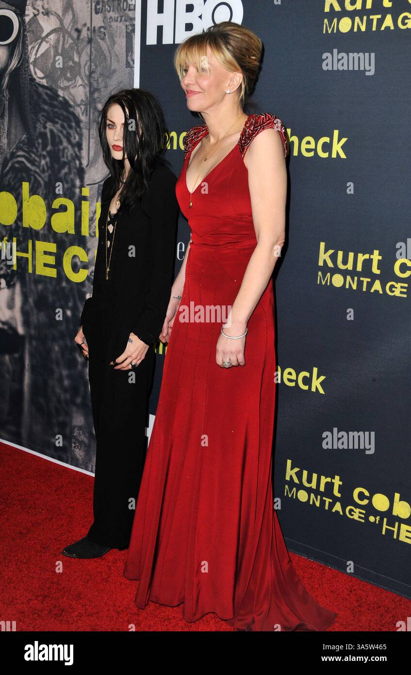 Frances Bean Cobain and Courtney Love at HBO's 'Kurt Cobain: Montage Of ...