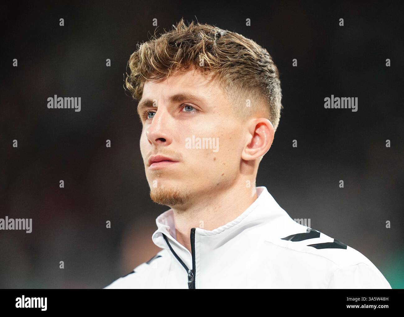 March 23 2025: Jesper Lindstrom of Denmark looks on during a UEFA ...